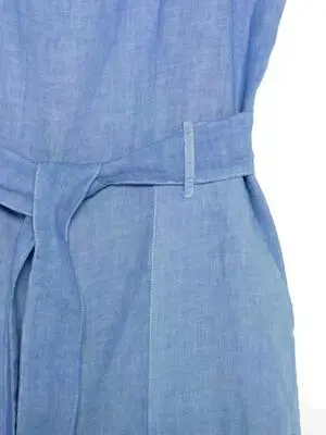 120% Lino Belted Sleeveless Jumpsuit