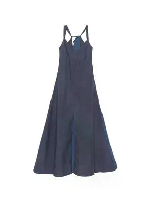 120% Lino Halterneck Flared Maxi Dress