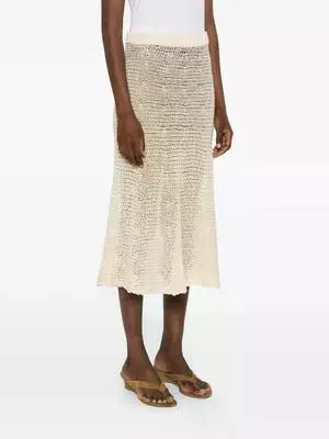 Khaite Inaya Crochet-knit Midi Skirt