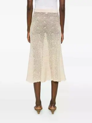 Khaite Inaya Crochet-knit Midi Skirt