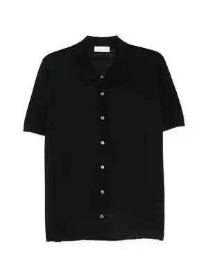 ROBERTO COLLINA Short-sleeve Knit Shirt - Black