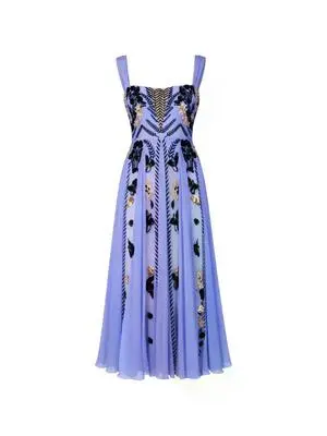 TEMPERLEY LONDON Sequin-embellished Embroidered Dress - Blue