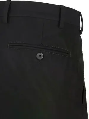 Prada Cotton Slim Fit Trousers With Enamelled Triangle Logo Detail - Black