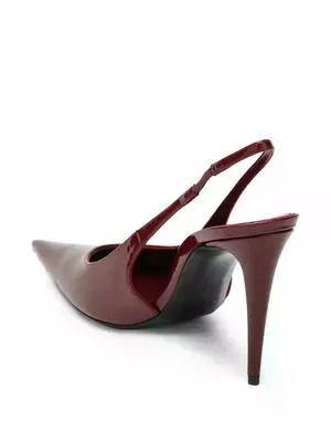 Saint Laurent Guermantes Leather Slingback Pumps - Red