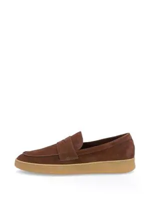 FRAU Suede Saddle Detail Loafers - Brown