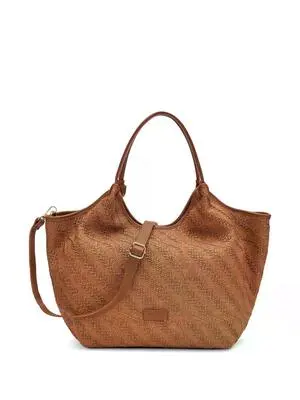 FRAU Woven Diagonal-stripe Tote Bag