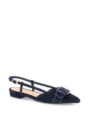 FRAU Buckle-detail Suede Slingbacks - Blue