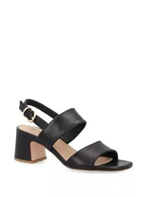 FRAU Block-heel Leather Sandals - Black