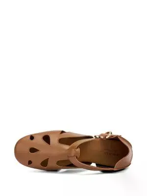 FRAU Cut-out Leather Sandals - Brown