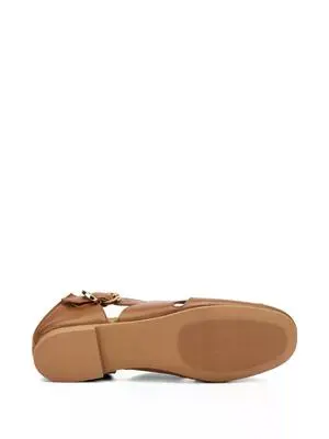 FRAU Cut-out Leather Sandals - Brown