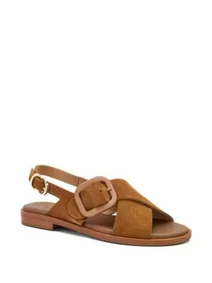 FRAU Crossover-strap Buckle-detail Sandals - Brown