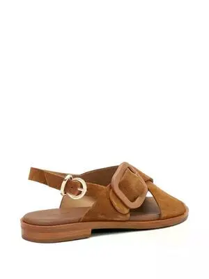 FRAU Crossover-strap Buckle-detail Sandals - Brown