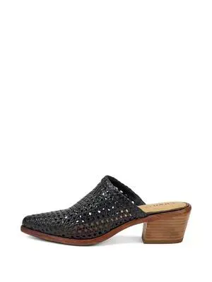 FRAU Hand-woven Mules - Black