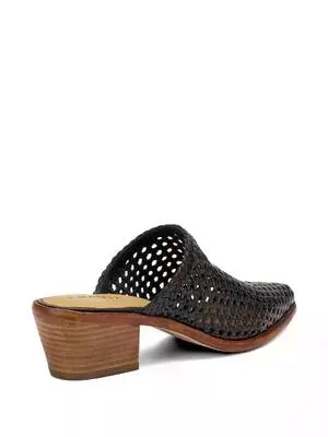 FRAU Hand-woven Mules - Black