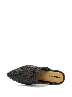 FRAU Hand-woven Mules - Black