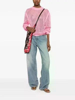 AKEP Sequin-embellished Open-knit Sweater