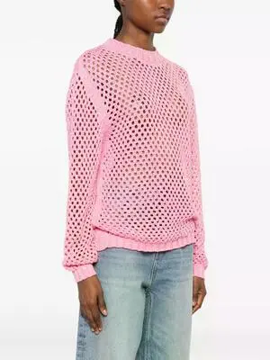 AKEP Sequin-embellished Open-knit Sweater