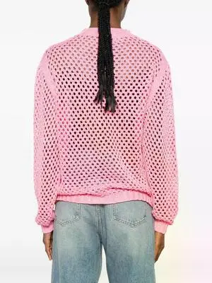 AKEP Sequin-embellished Open-knit Sweater
