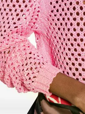 AKEP Sequin-embellished Open-knit Sweater