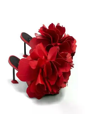 Givenchy Floral-appliqué Leather Heeled Sandals