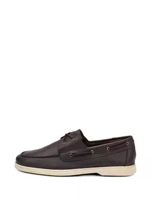 FRAU Grained Leather Boat Shoes