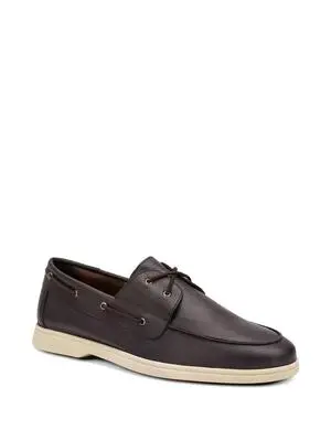 FRAU Grained Leather Boat Shoes