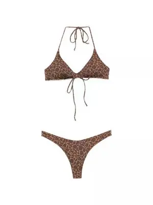 MC2 SAINT BARTH Animal-print Tie Bikini - Brown