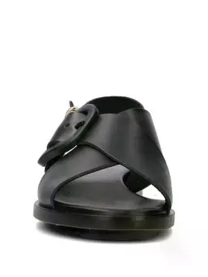 FRAU Crossover-strap Buckle-detail Flat Sandals - Black