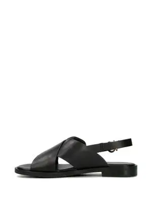 FRAU Crossover-strap Buckle-detail Flat Sandals - Black