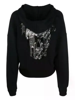 Philipp Plein Skull Embellished Zip-up Hoodie