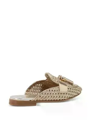 FRAU Woven Mules With Tassel Detail - Neutrals