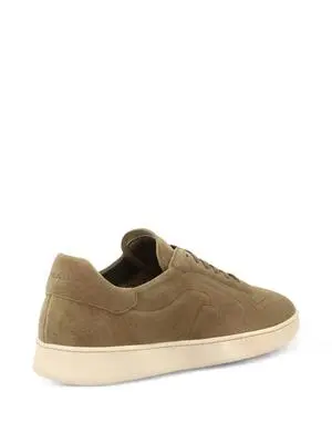 FRAU Top-stitching Suede Sneakers - Brown