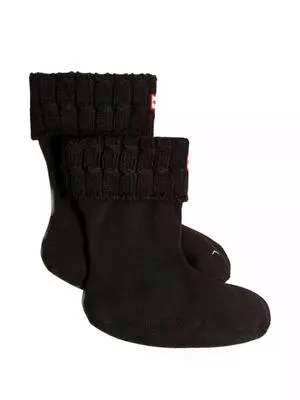 Hunter Cable-knit Cuff Socks - Black
