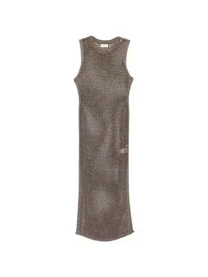 MC2 SAINT BARTH Eileen Open-knit Maxi Dress - Brown