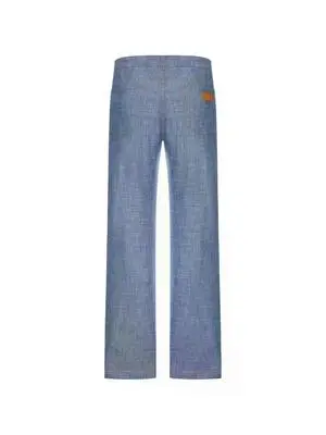 Fendi Logo-patch Straight-leg Trousers