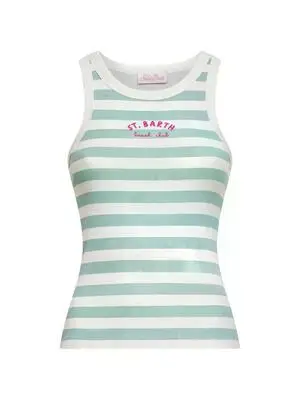 MC2 SAINT BARTH Striped-embroidered Tank Top