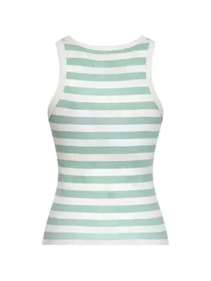MC2 SAINT BARTH Striped-embroidered Tank Top