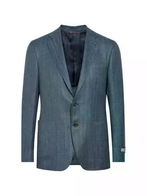 Canali Herringbone-pattern Suit - Blue