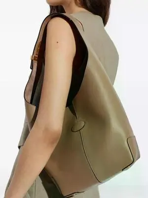 TOD'S Small Logo-patch Leather Tote Bag