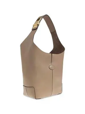 TOD'S Small Logo-patch Leather Tote Bag
