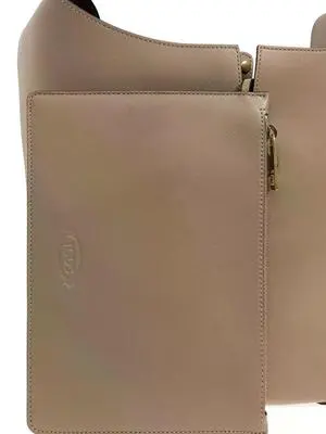 TOD'S Small Logo-patch Leather Tote Bag