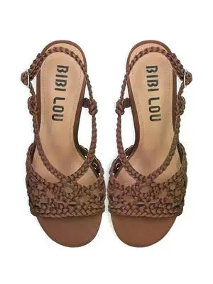 BIBI LOU Woven-strap Kitten Heel Sandals