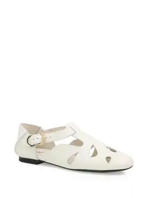 FRAU Cut-out Buckle-fastening Ballet Flats - Neutrals