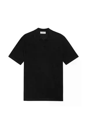 LES DEUX Emmanuel Knitted Polo Shirt - Black