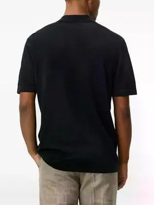 LES DEUX Emmanuel Knitted Polo Shirt - Black
