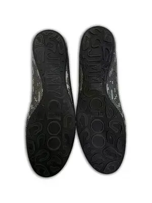 JIMMY CHOO Perforated Leather Ballet Flats With Bow Detail