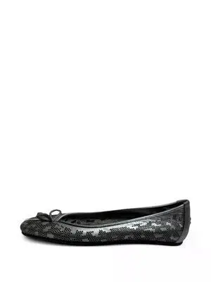 JIMMY CHOO Perforated Leather Ballet Flats With Bow Detail