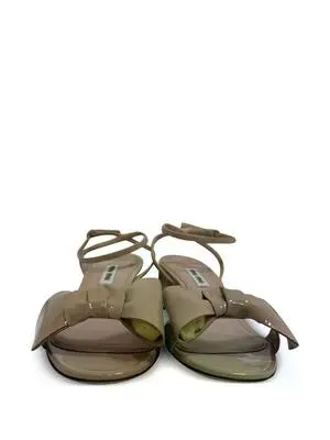 Miu Miu Bow-embellished Ankle Strap Sandals