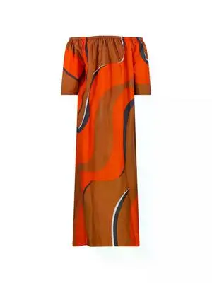 MAPOÉSIE Palao Madone Abstract-print Off-shoulder Dress