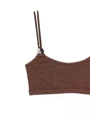 Hunza G Beaded Crinkle Bikini - Brown